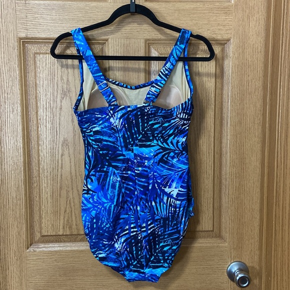 Swimsuits For All | Swim | Swimsuits For All Blue Tropical One Piece ...